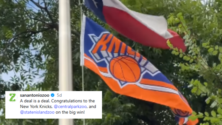 San Antonio Zoo raises Knicks flag after losing bet: 'A deal is a deal'