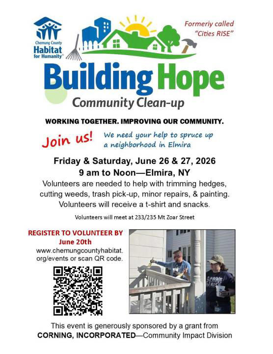 Chemung County Habitat for Humanity brings neighborhood cleanup to Elmira