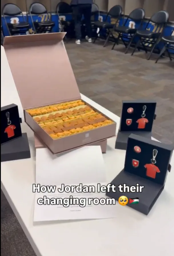 VIDEO: Jordan leave spotless locker room, gifts after World Cup defeat