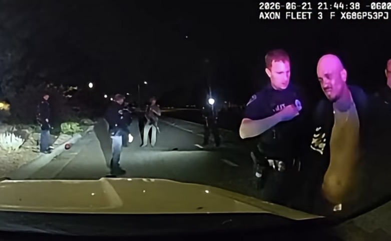 Video: APD officers confront man accused of shooting in park