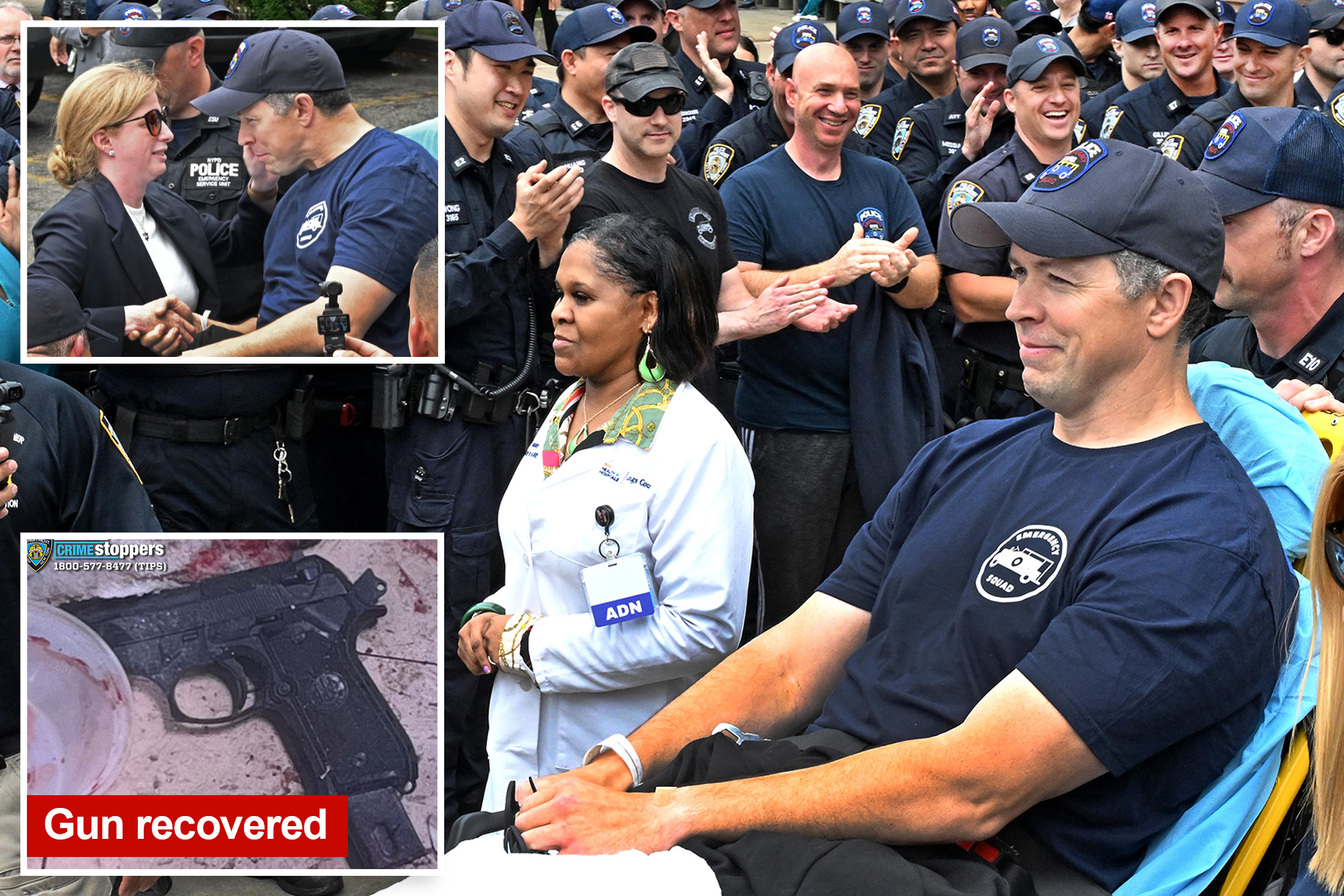 NYPD detective shot in standoff with armed nut gets sweet hug from ...