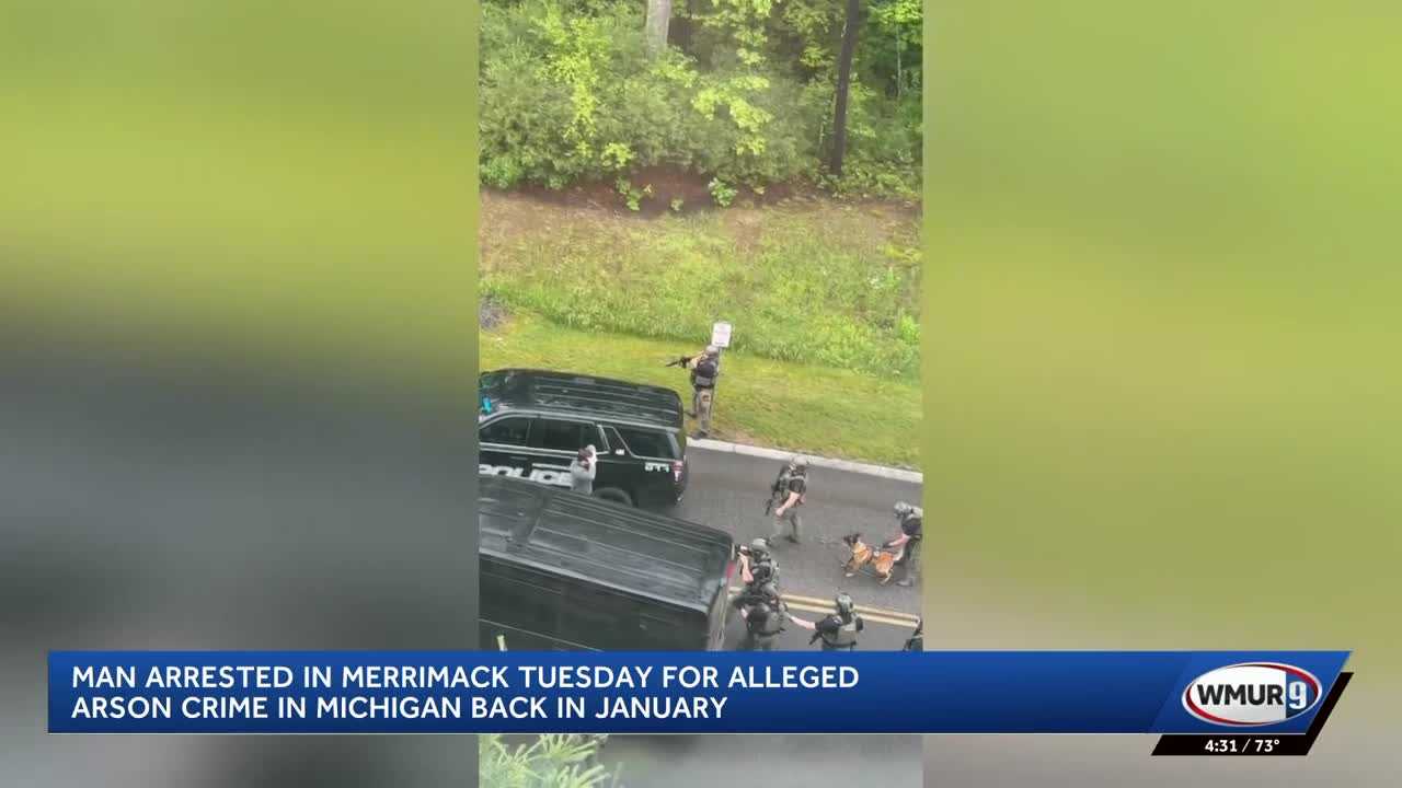 Man arrested in Merrimack accused of setting fire to Michigan lumber mill