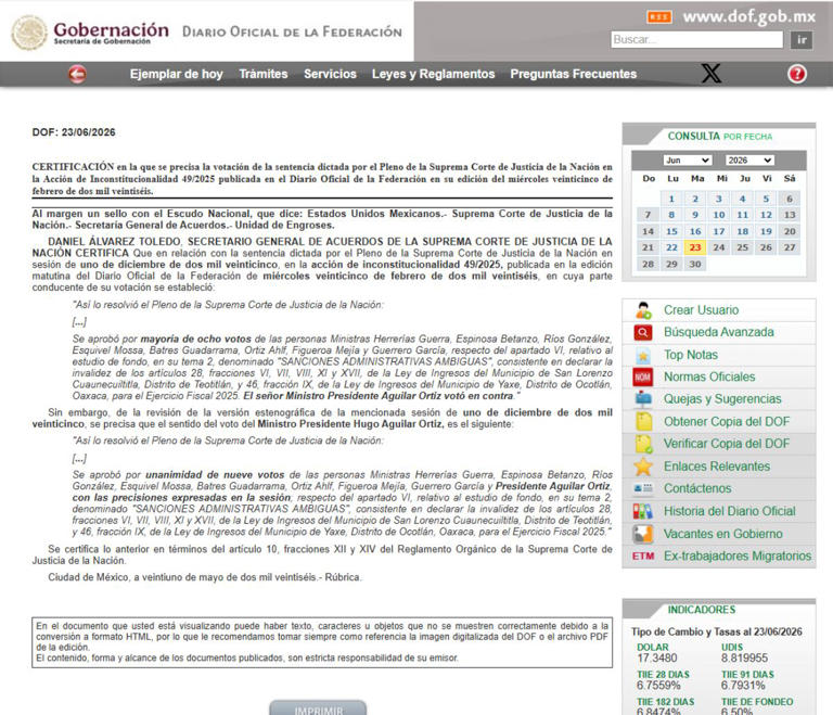 Corrigen sentido del voto de Hugo Aguilar en resolución publicada en el ...