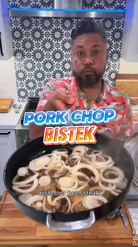 Pork chop bistek easy Filipino style comfort recipe