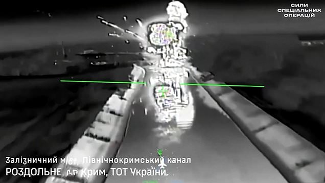 Ukraine's military says it destroyed key rail bridge over North Crimean ...