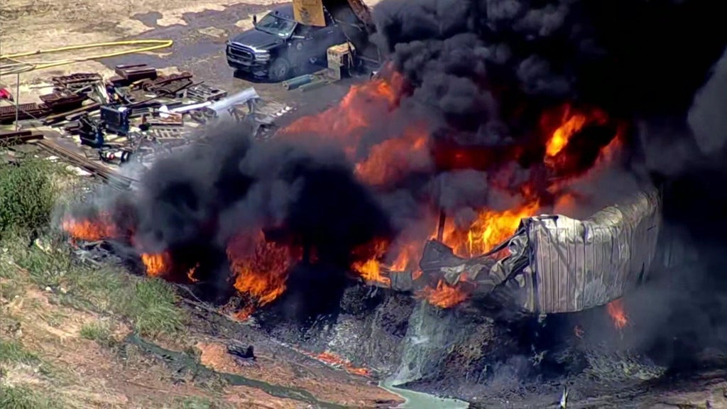 Massive fire engulfs parts of a North Texas recycling plant, sending ...