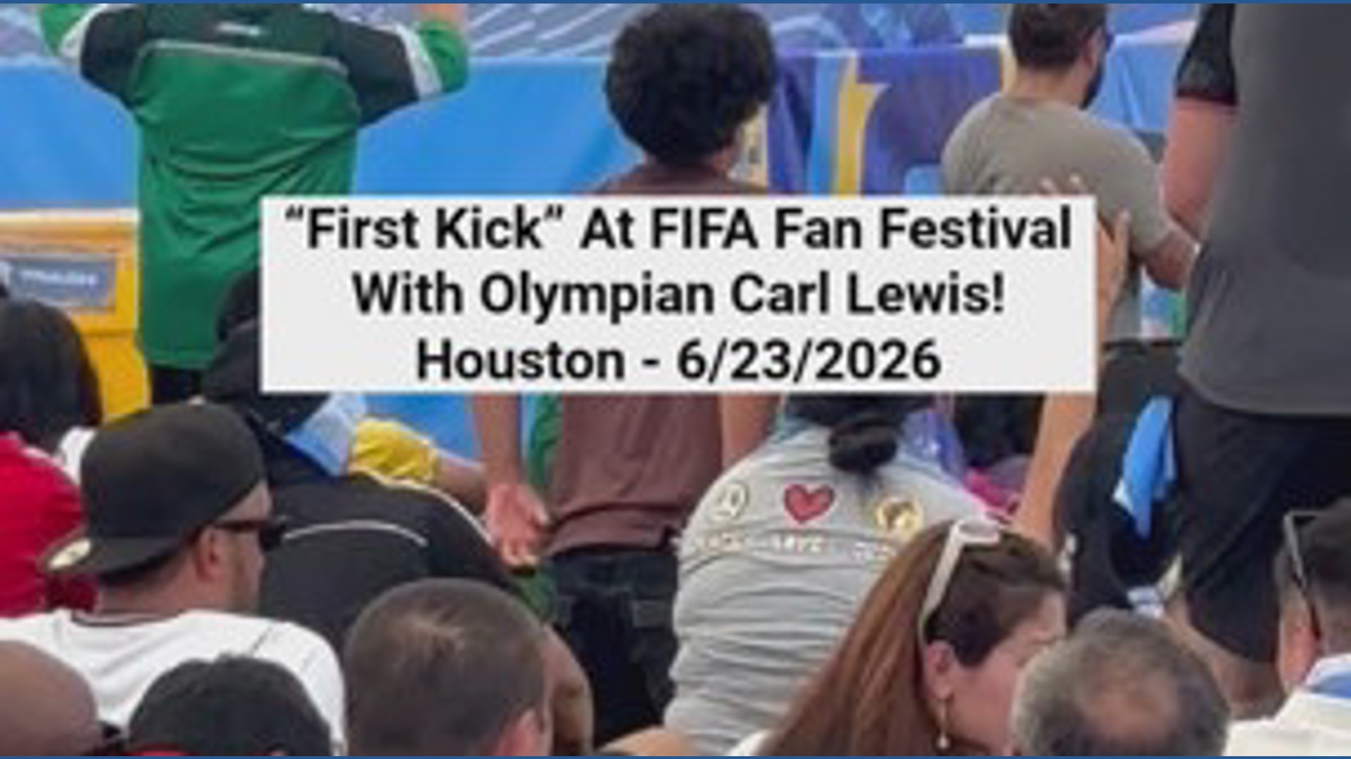 'First kick' with Olympian Carl Lewis at Houston’s FIFA Fan Festival