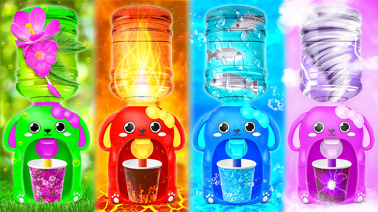 Epic showdown of the four elements: Fire, water, air, and earth girls ...