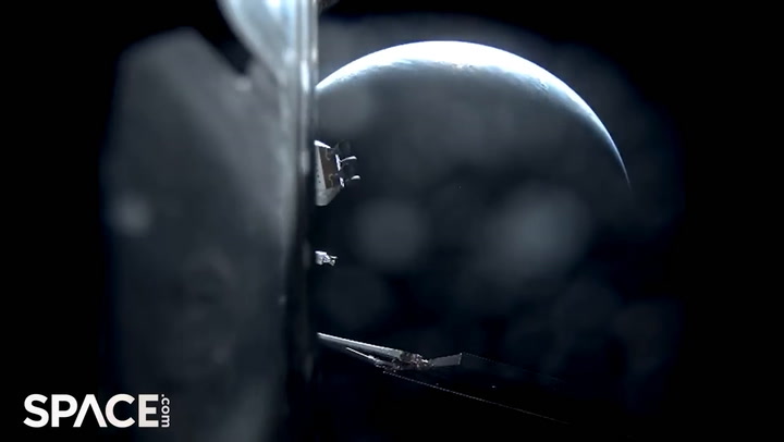Timelapse of NASA's Artemis 1 spacecraft flying away from Earth