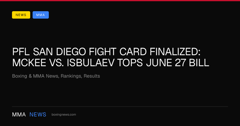 AJ McKee Jr.'s next opponent at PFL San Diego