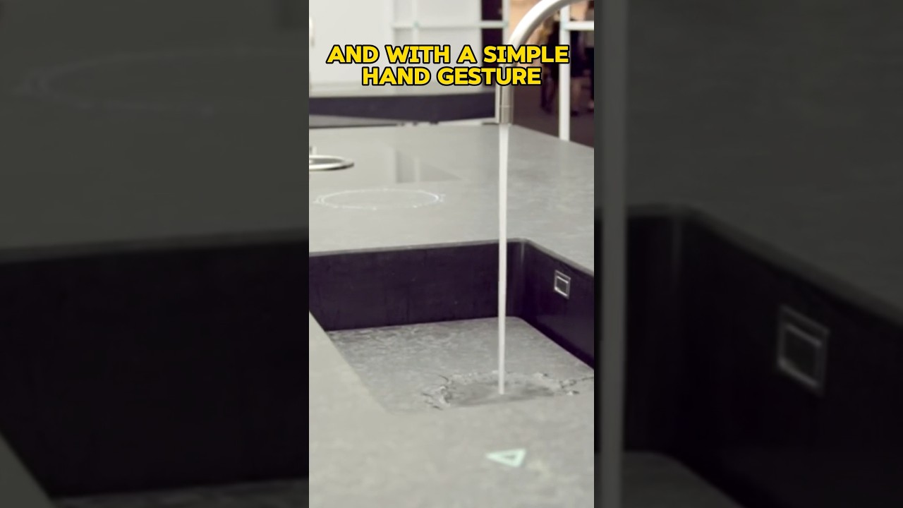 Sink that disappears into kitchen counter #kitchen #kitchengadgets