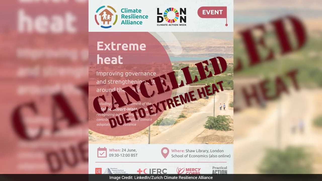 Event on climate change cancelled due to extreme heat in London