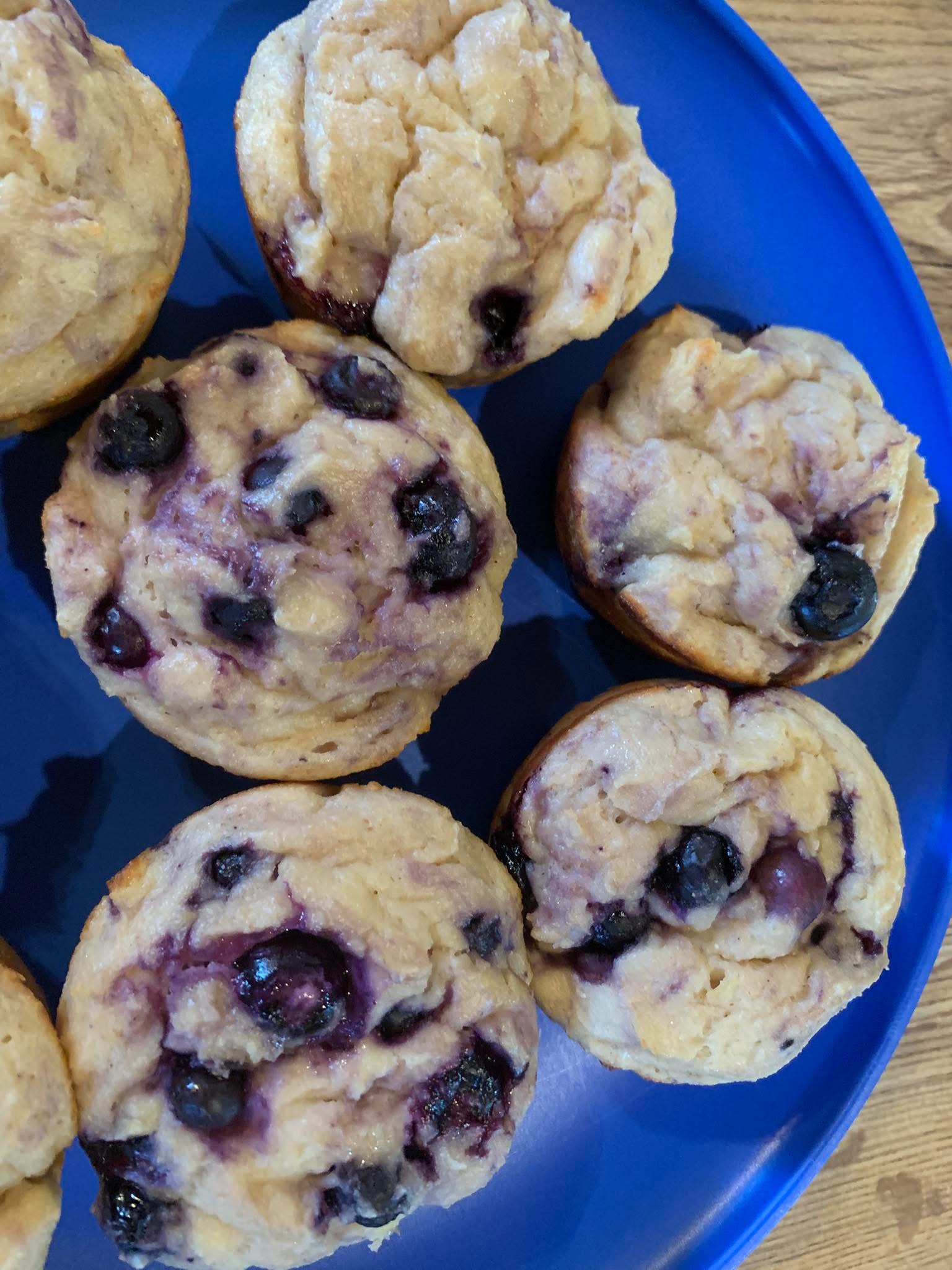 Skinny lemon blueberry protein muffins