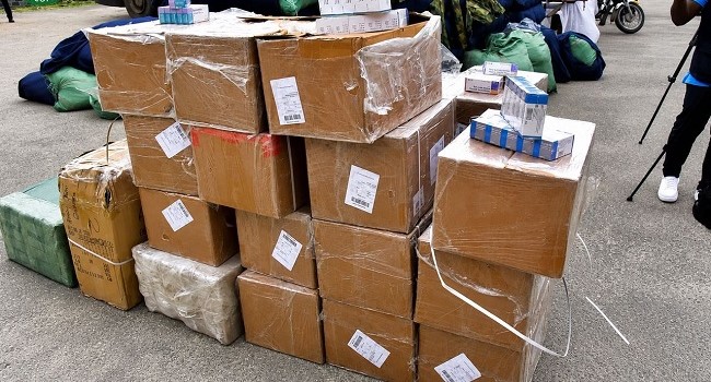 Video: Police intercept truck carrying 47 sacks of military camouflage ...
