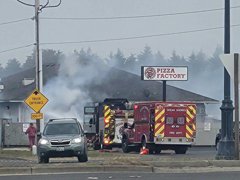 Fire at pizza factory in Ocean Shores on Monday