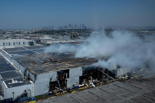 Boyle Heights warehouse fire expected to be extinguished "very shortly ...