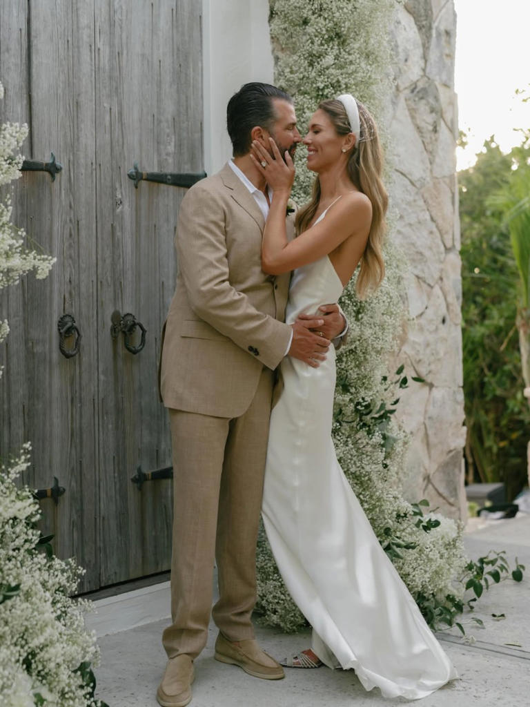 Bettina Anderson marries Donald Trump Jr. in slinky silk wedding dress