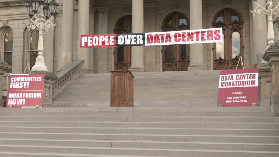 Lawmaker hosts 'People Over Data Centers' rally at Michigan Capitol