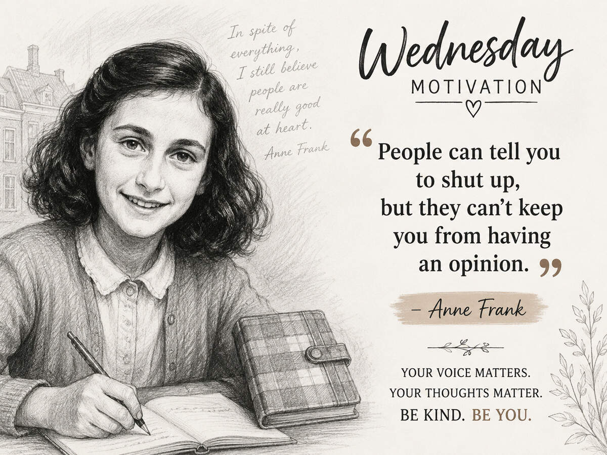 Wednesday motivation by Anne Frank: 'People can tell you to shut up ...