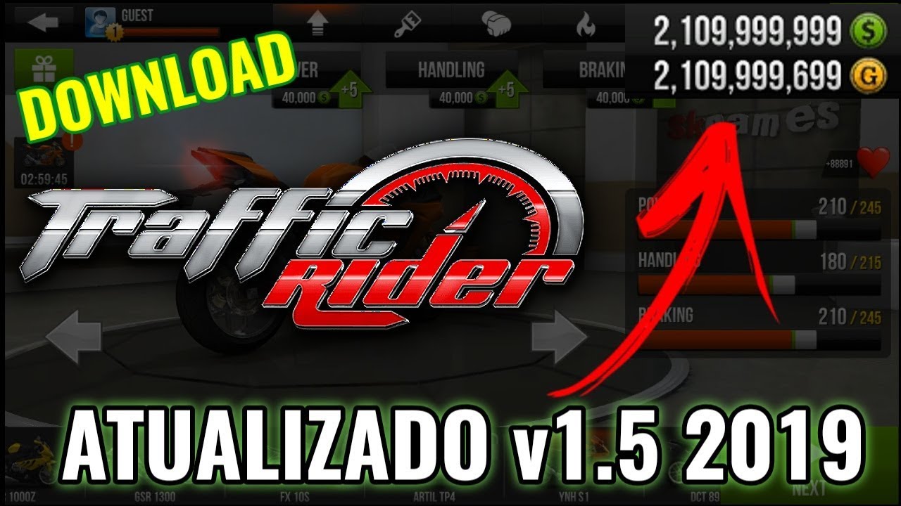 Traffic Rider dinheiro infinito v1.5 2025 hack APK atualizado!