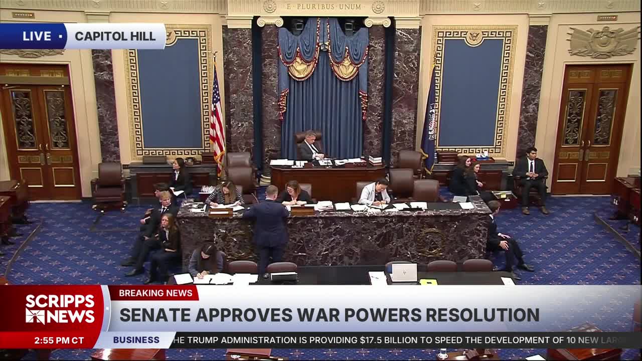 Senate approves a war powers resolution in a rebuke to Trump over Iran ...