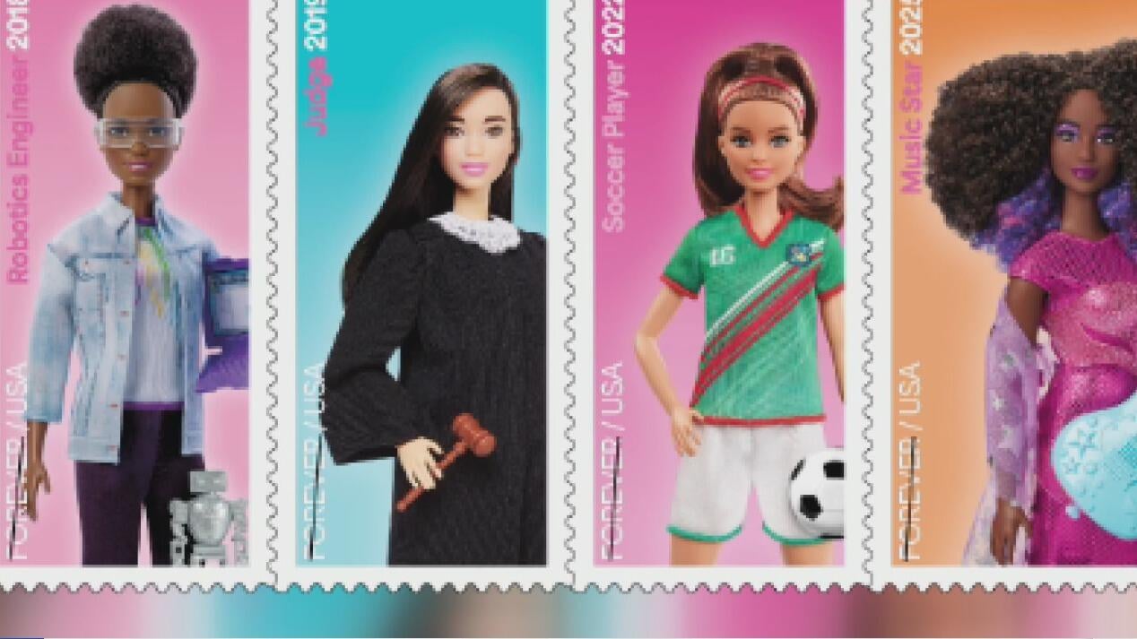 USPS unveils new Barbie stamps