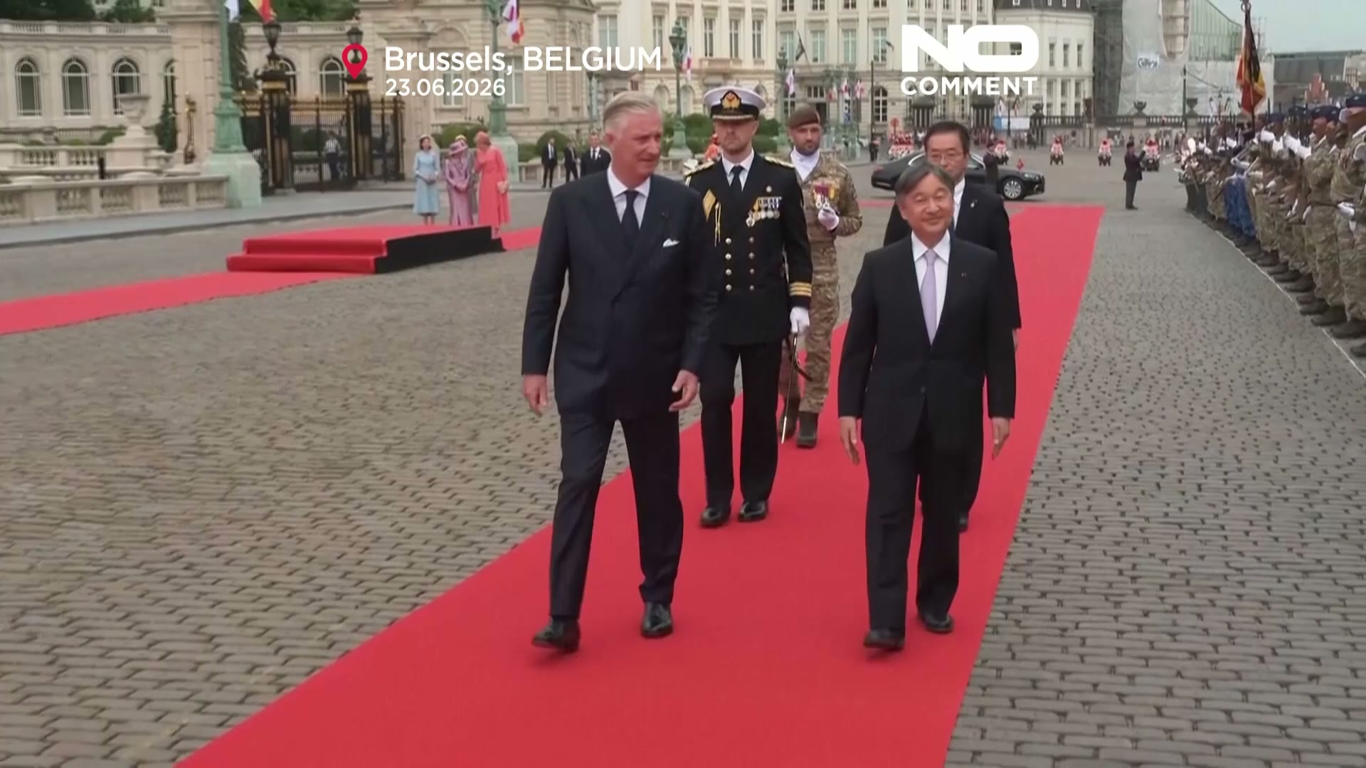 Belgian royals roll out red carpet for Japan's emperor