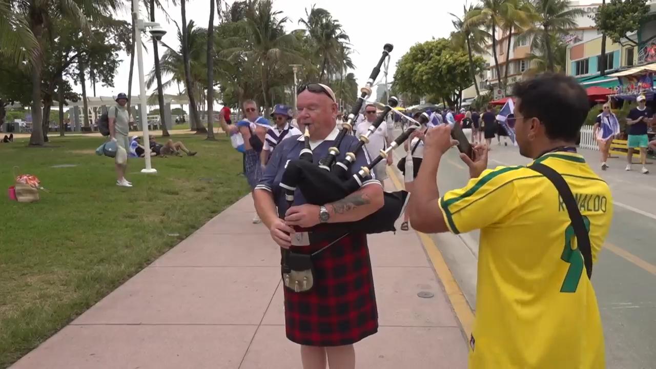 Tartan army brings the Scottish party to Miami Beach ahead of Brazil match