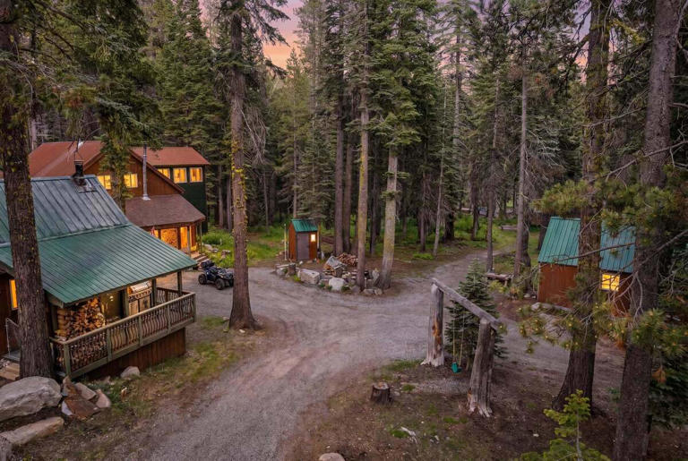 Off-grid, 22-acre Tahoe-area compound hugs Yuba River with fancy saloon ...