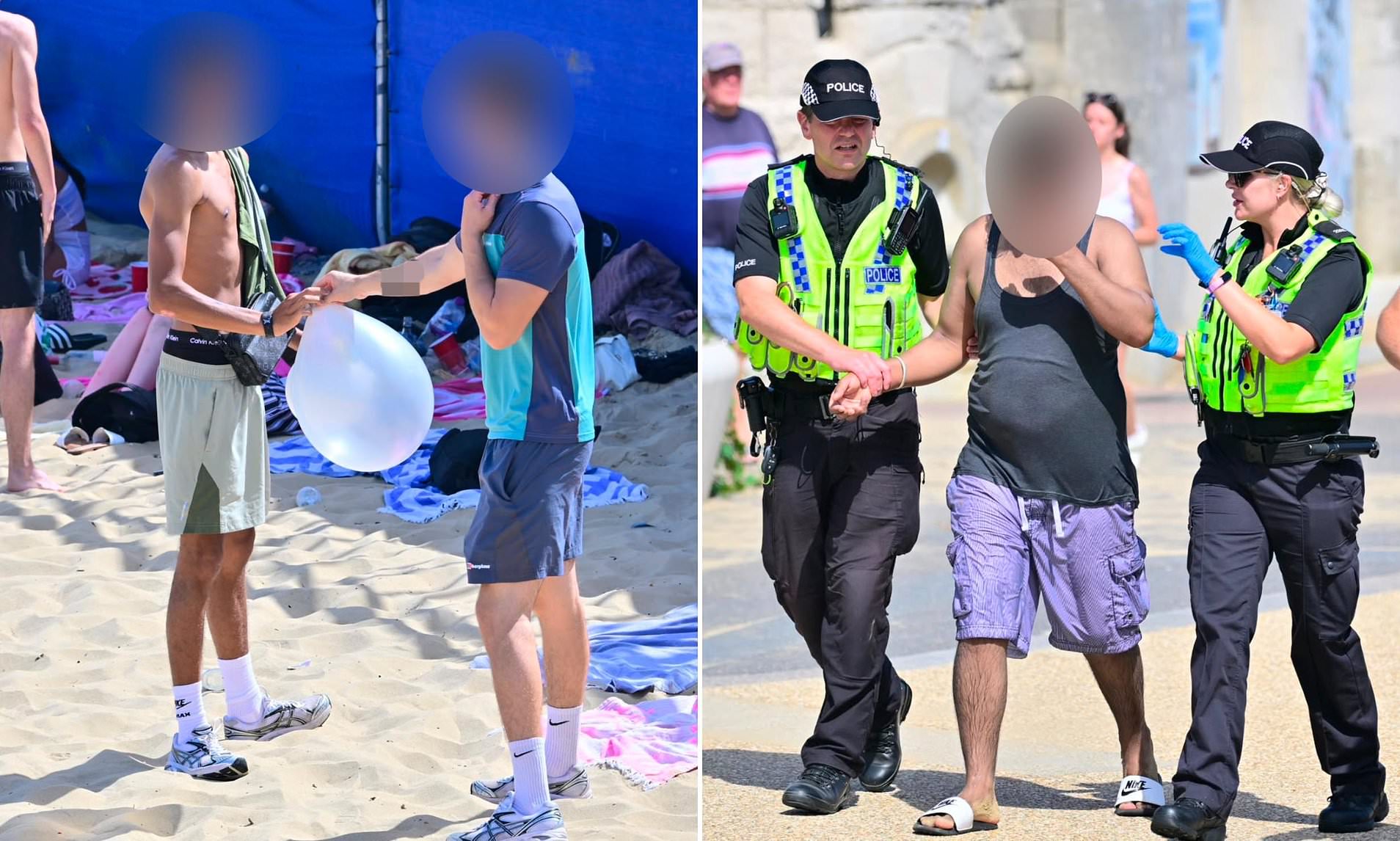 Youths inhale 'hippy crack' on Bournemouth beach as police make arrests ...