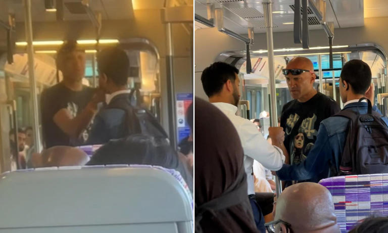 Moment Tube passengers rush to man's defence after he is slapped by ...