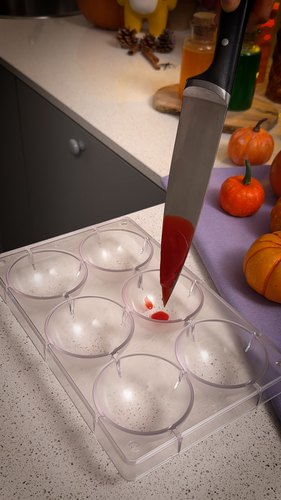 Éruption de chocolat noir aux flammes pourpres