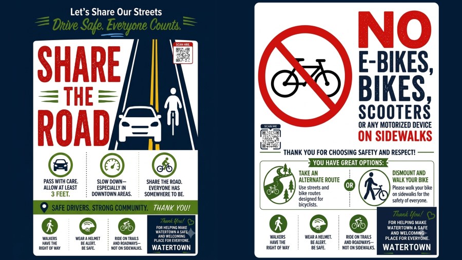 Watertown to install new e-bike safety signs downtown