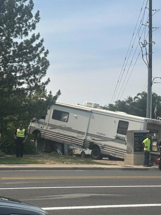 Several traffic lights are out after motorhome crash