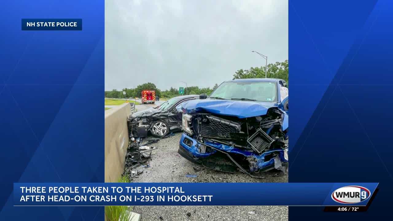 3 people taken to the hospital after head-on crash on I-293 in Hooksett