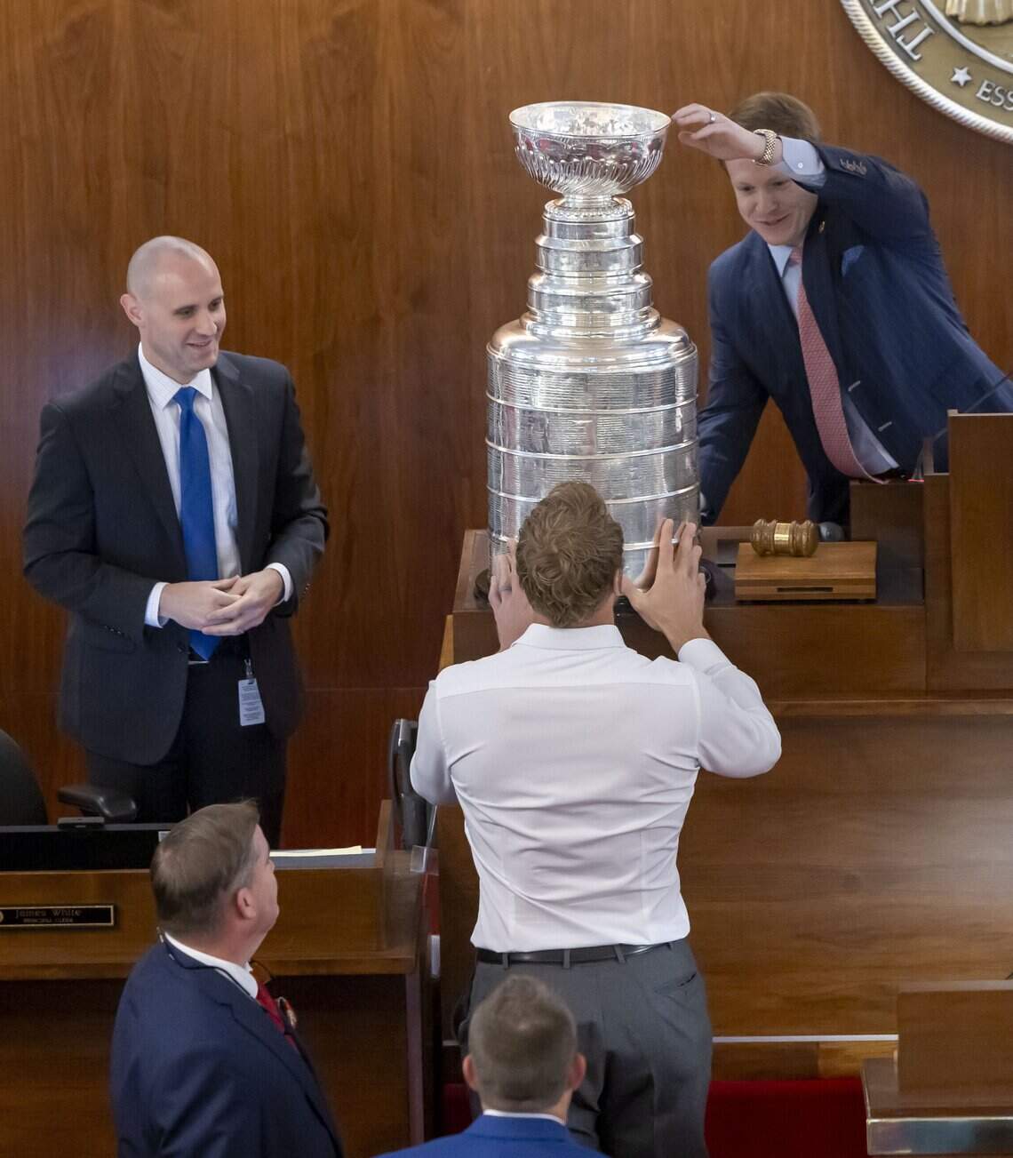 The Stanley Cup visits NC's State Legislative Building. Were the tarps off?