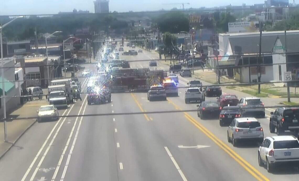 Part of Winchester Road shut down after vehicle crashes into adult ...