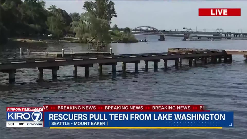 Video: Rescuers pull teen from Lake Washington