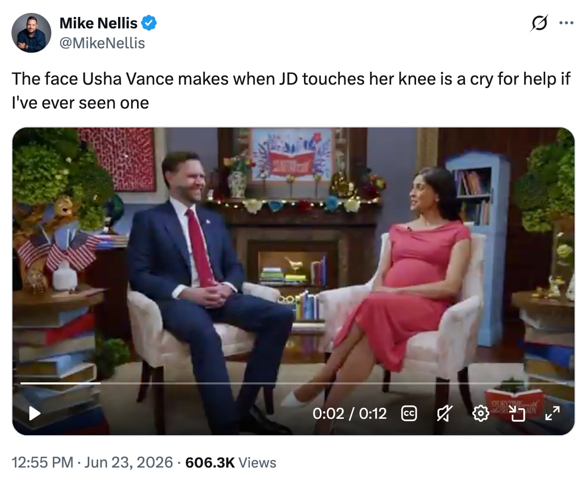 JD Vance roasted online over awkward moment with wife Usha