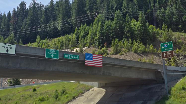 ITD installs American flag over I-90's Fourth of July Pass