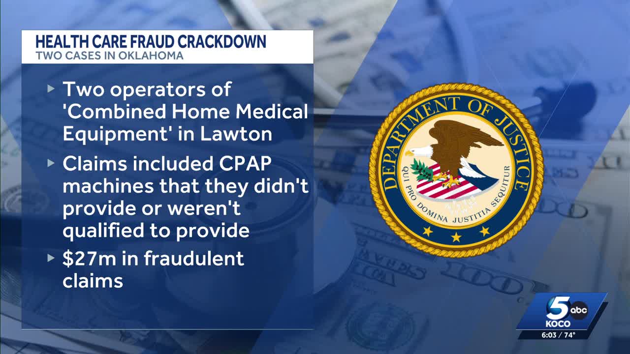 3 people in Oklahoma indicted in nationwide health care fraud probe