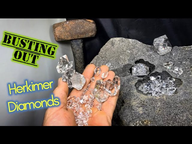 Herkimer diamond crystal mining in New York | Busting quartz out of rocks!