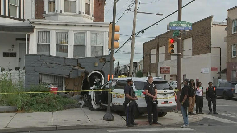 Pedestrian, driver hurt when cab strikes house in West Philadelphia ...
