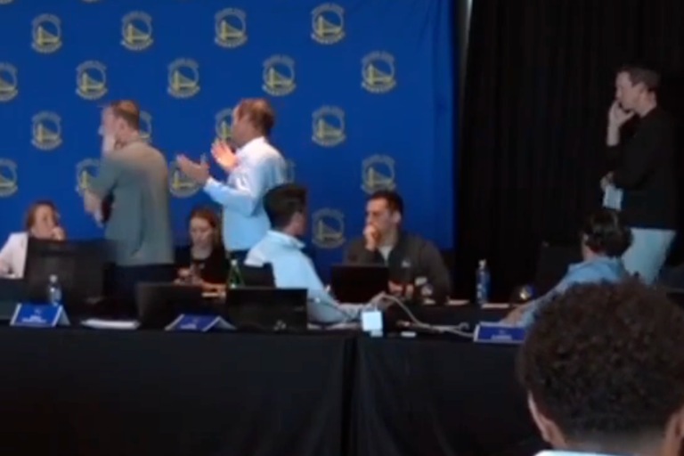 Warriors owner and GM spotted arguing in war room before NBA draft star ...