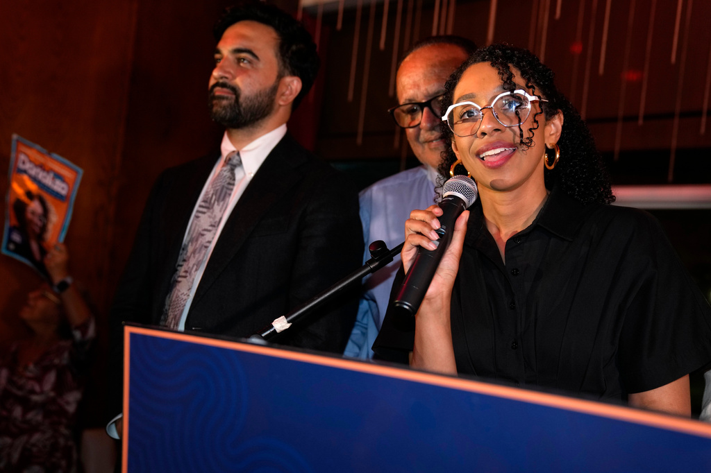 New York leads four-state primary elections, in photos