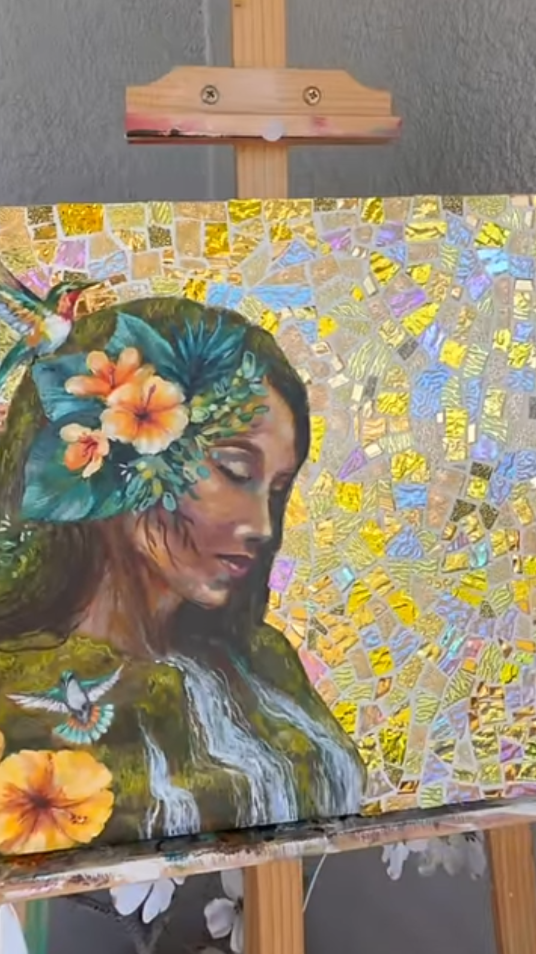 Nature meets texture in a stunning mixed media mosaic