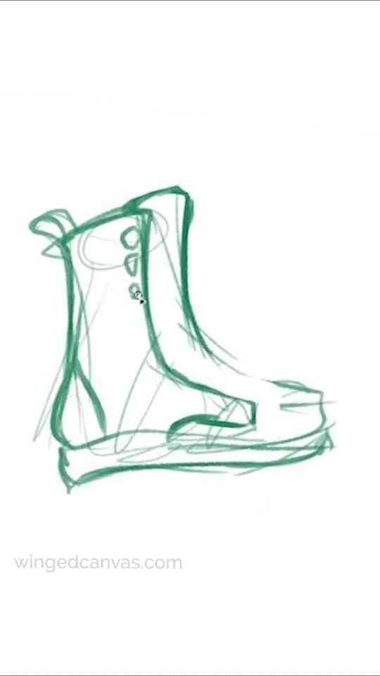How to draw leather boots texture and form study