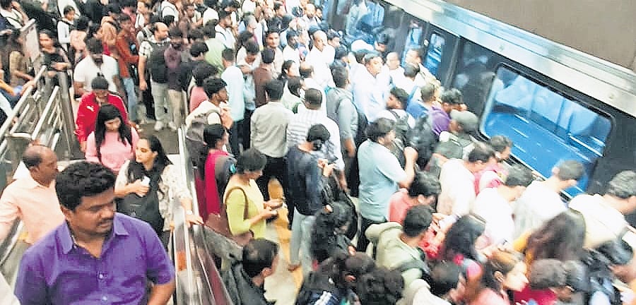 Metro train stuck at Cubbon station, services hit for long time