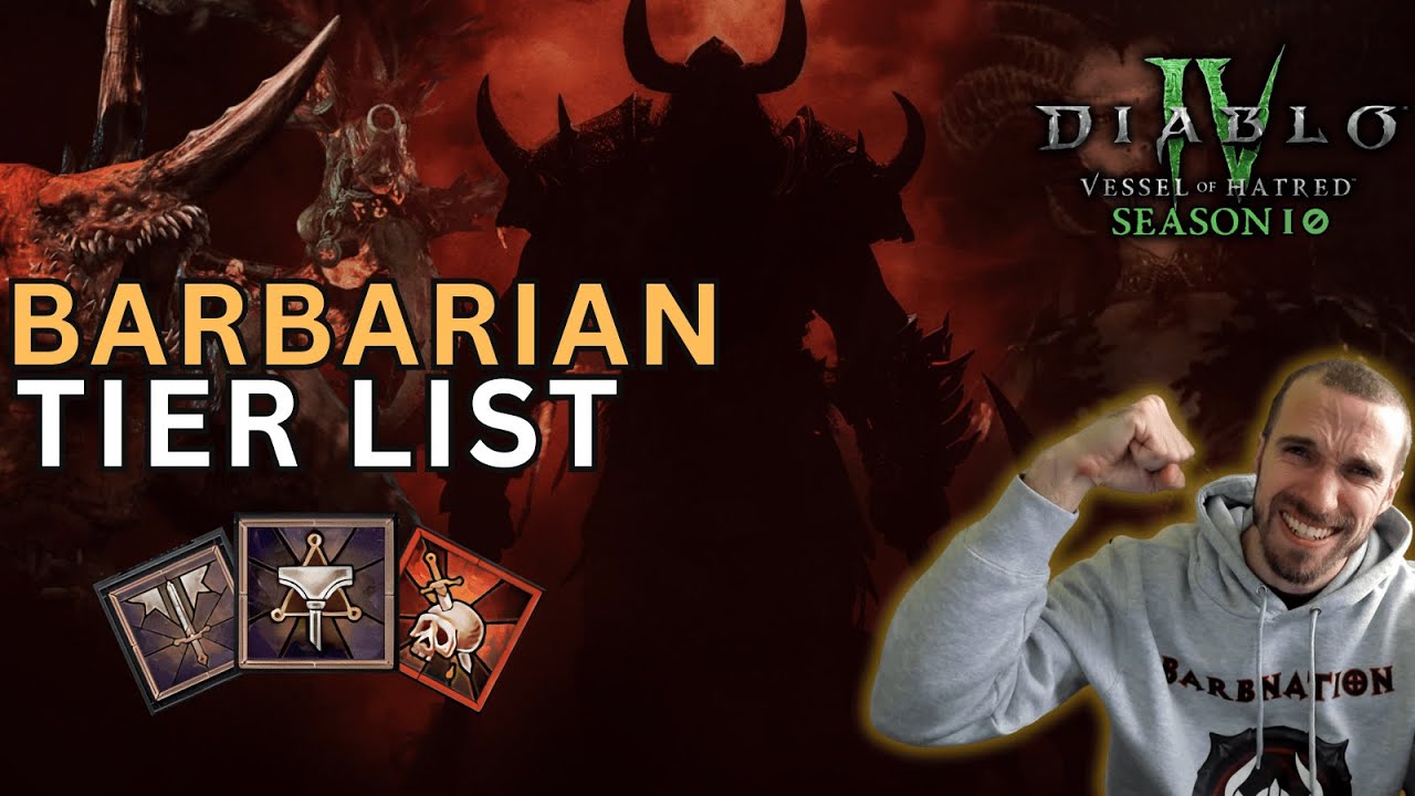 Diablo 4 season 10 barbarian tier list – best builds ranked!