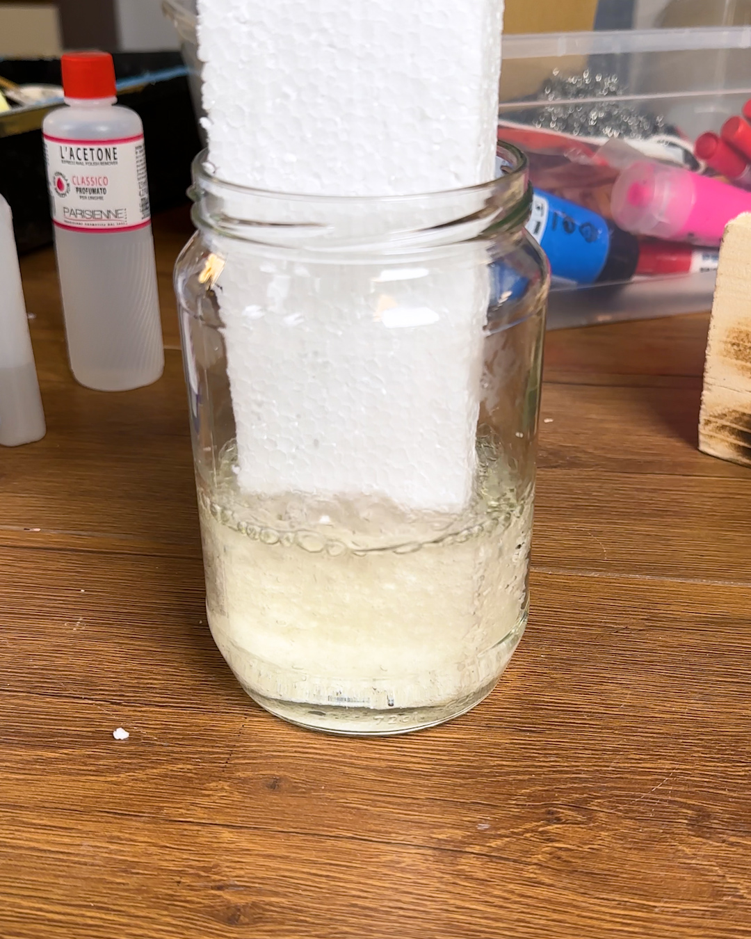 Styrofoam and acetones equals superglue